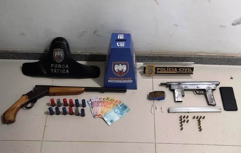 SESP - Armas de fogo e drogas são apreendidas em São Gabriel da Palha